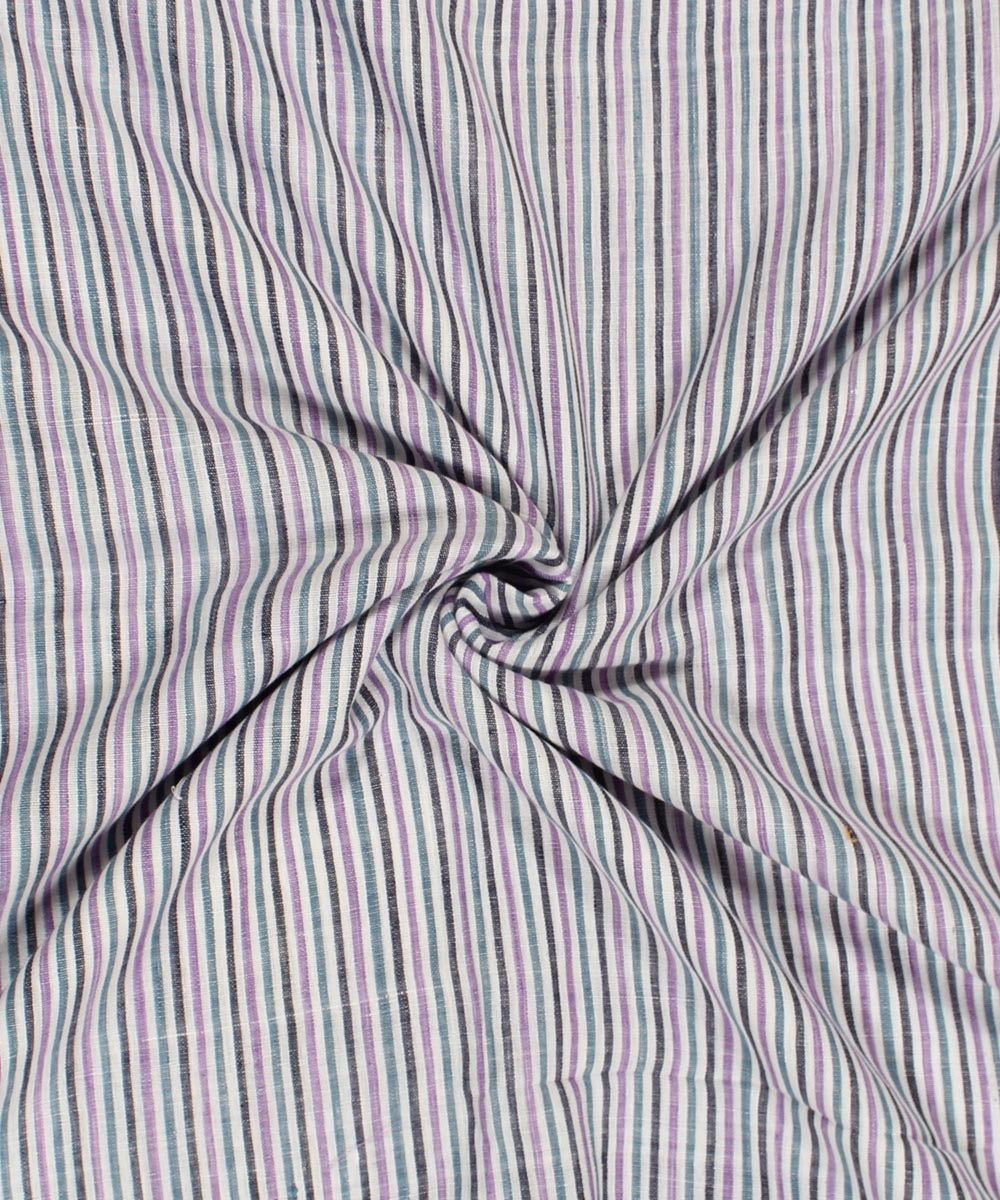 Multi colour stripe handspun handwoven cotton fabric – the good loom